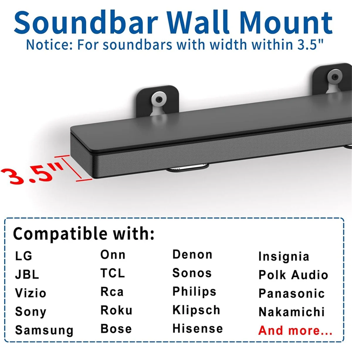 Universal-Soundbar-Wall-Mount-Kit-Mounting-Brackets-for-JBL-Samsung ...