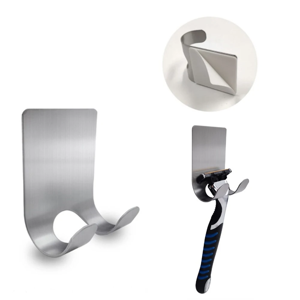 Self adhesive Stainless Steel Shaver Holders Storage Rack Wall Razor ...