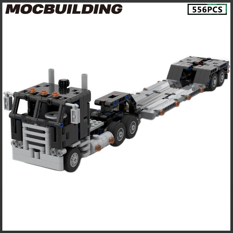 MOC Building Blocks City Transport Vehicle Truck And Trailer Model Mini ...