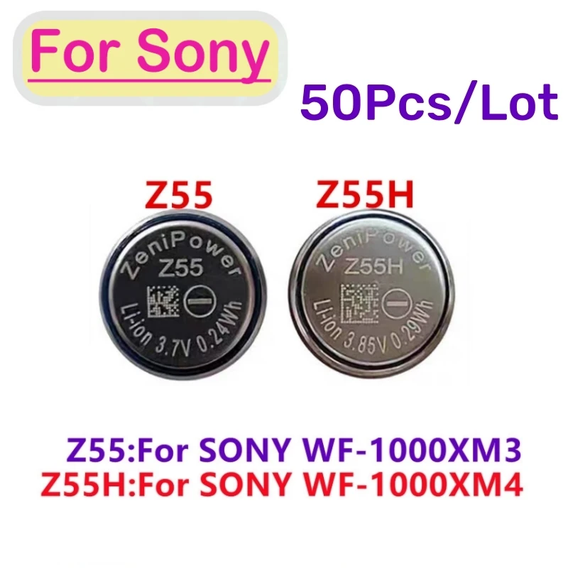 50Pcs/Lot Original Brand new Z55 Battery For Sony WF-1000XM3, Z55H For ...