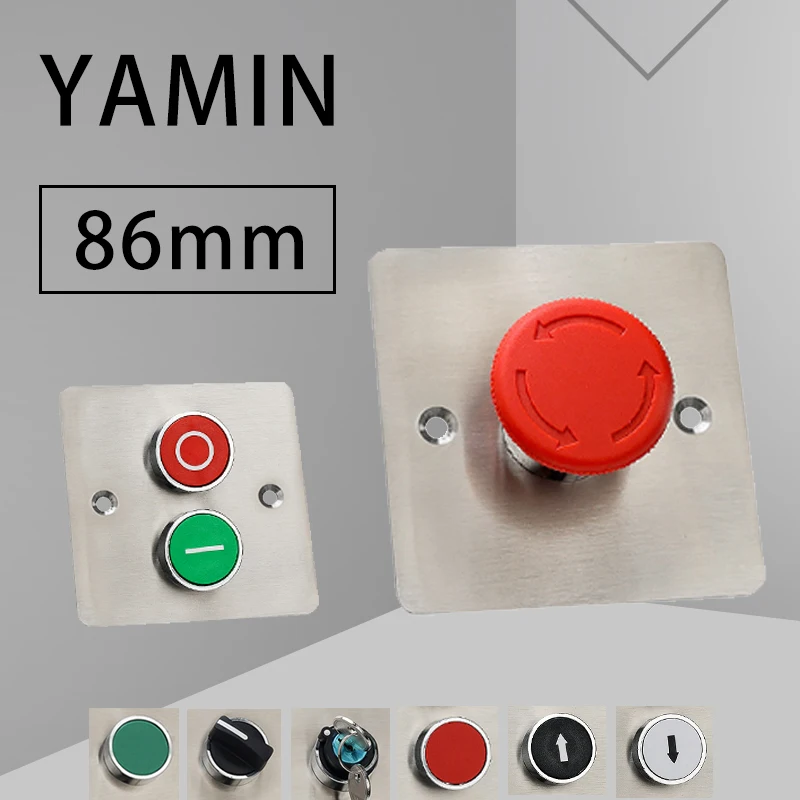 Stainless Steel Panel 86x86mm Concealed Mounting Rotary Push Button ...