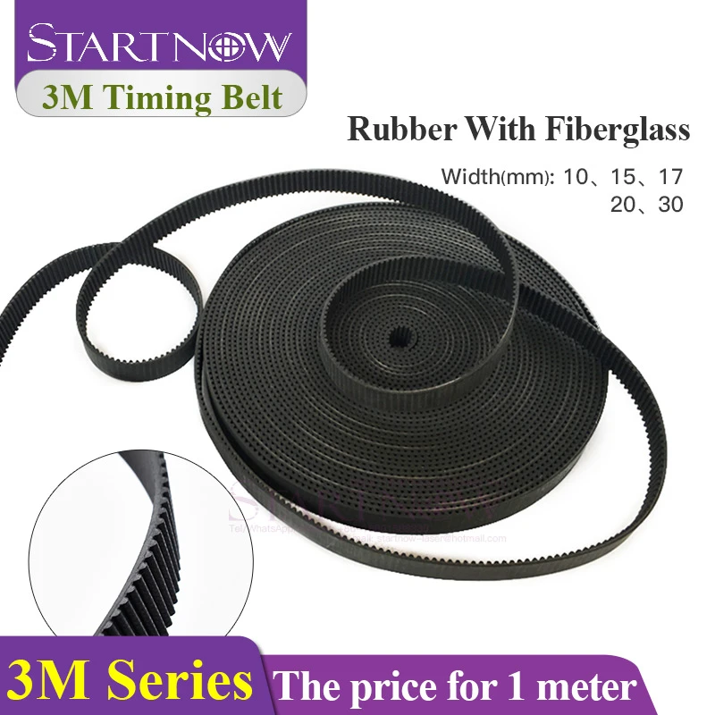 Htd 3m Pitch Timing Belt Width 10 15 17mm 20 30mm Rubber Open-ended ...