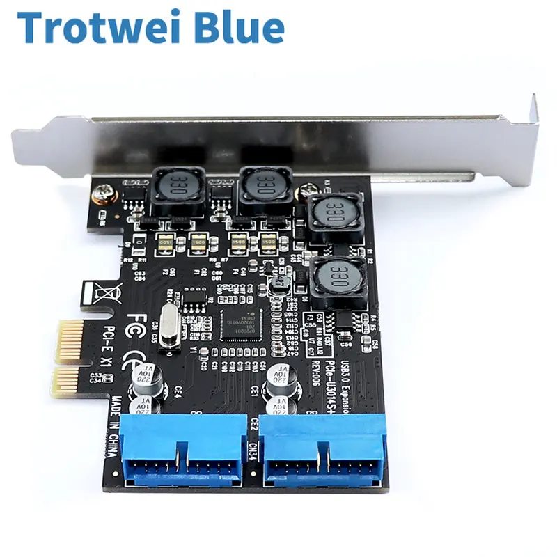 Super Speed PCI express to 2 Port 19Pin USB 3.0 Riser Card PCI-e to ...