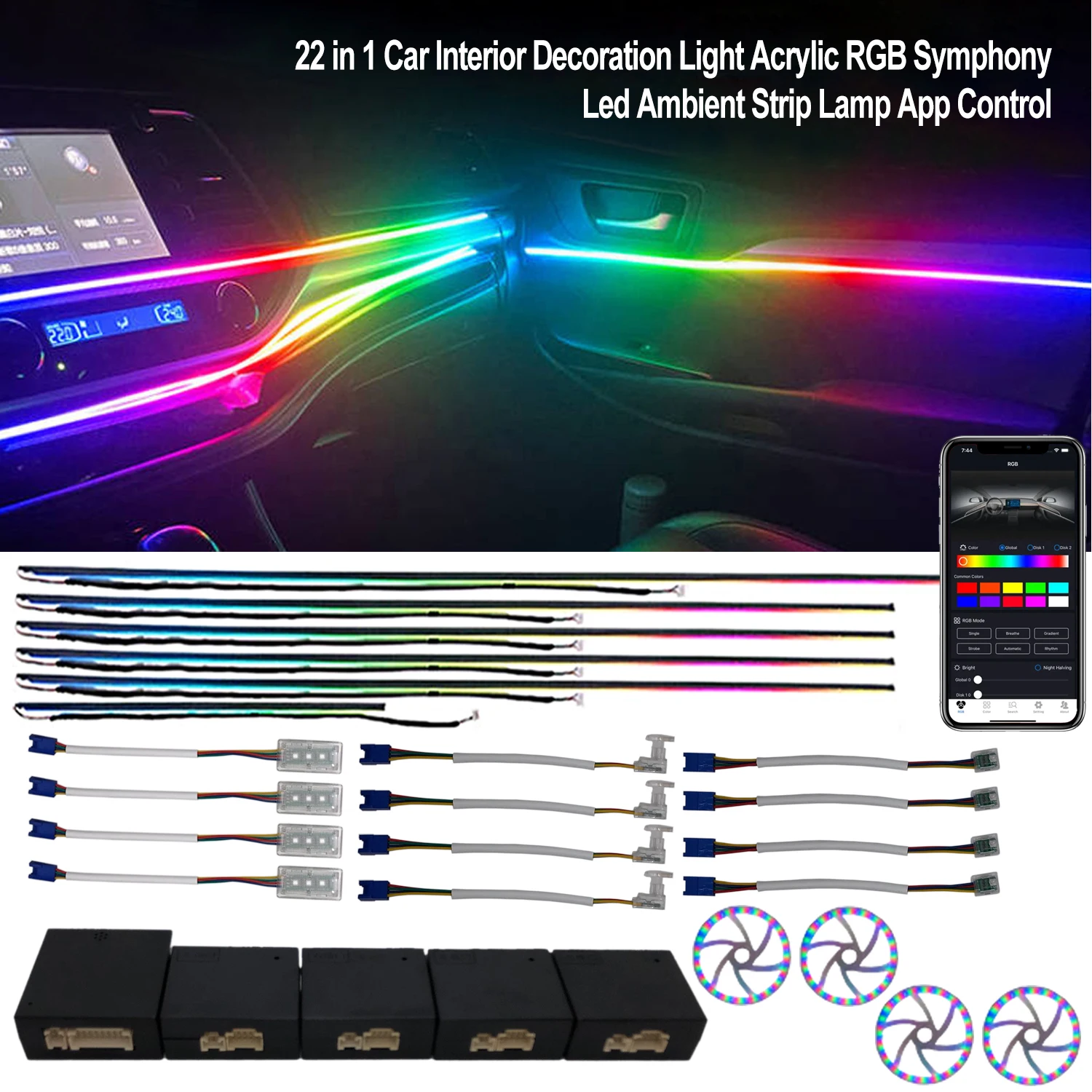 22-In-1-LED-Strip-Symphony-Ambient-Light-64-Color-RGB-Interior ...
