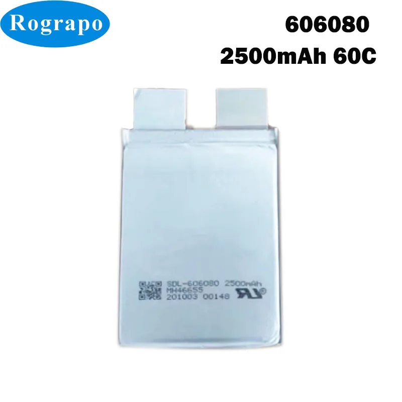 New 606080 2500mAh 60C 3.7V Li-Polymer Battery Cell For Car Starter DIY ...