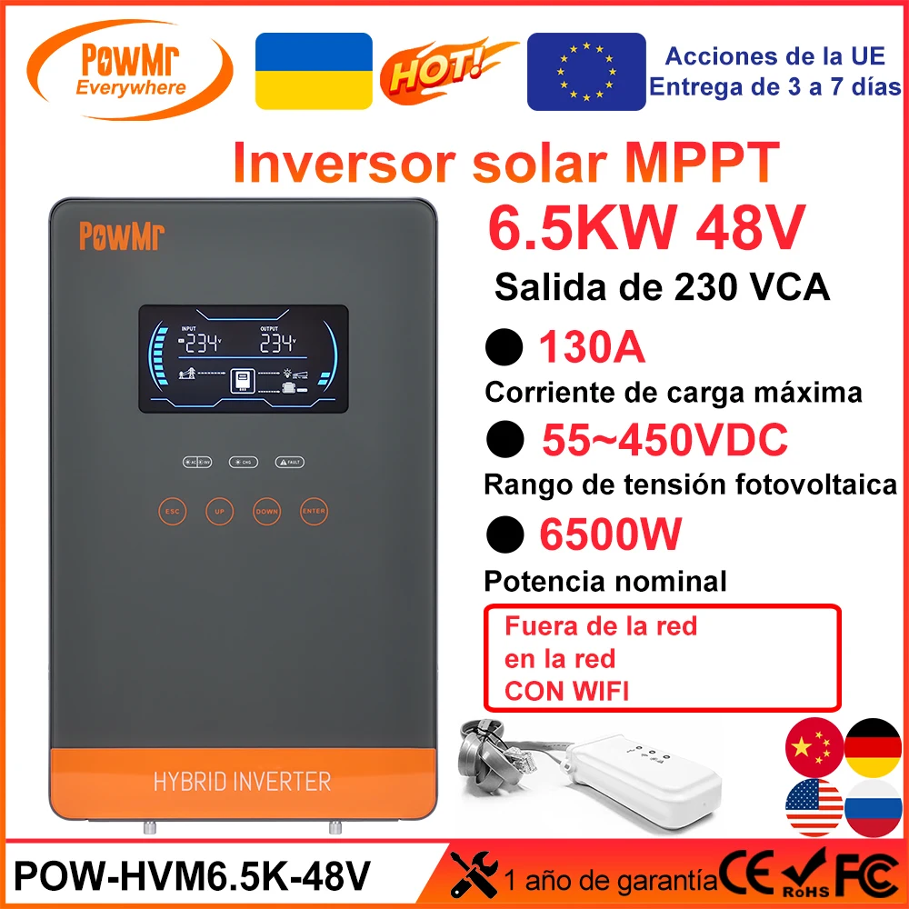 PowMr-inversor-Solar-h-brido-de-6-5-kW-y-48V-controlador-de-cargador ...