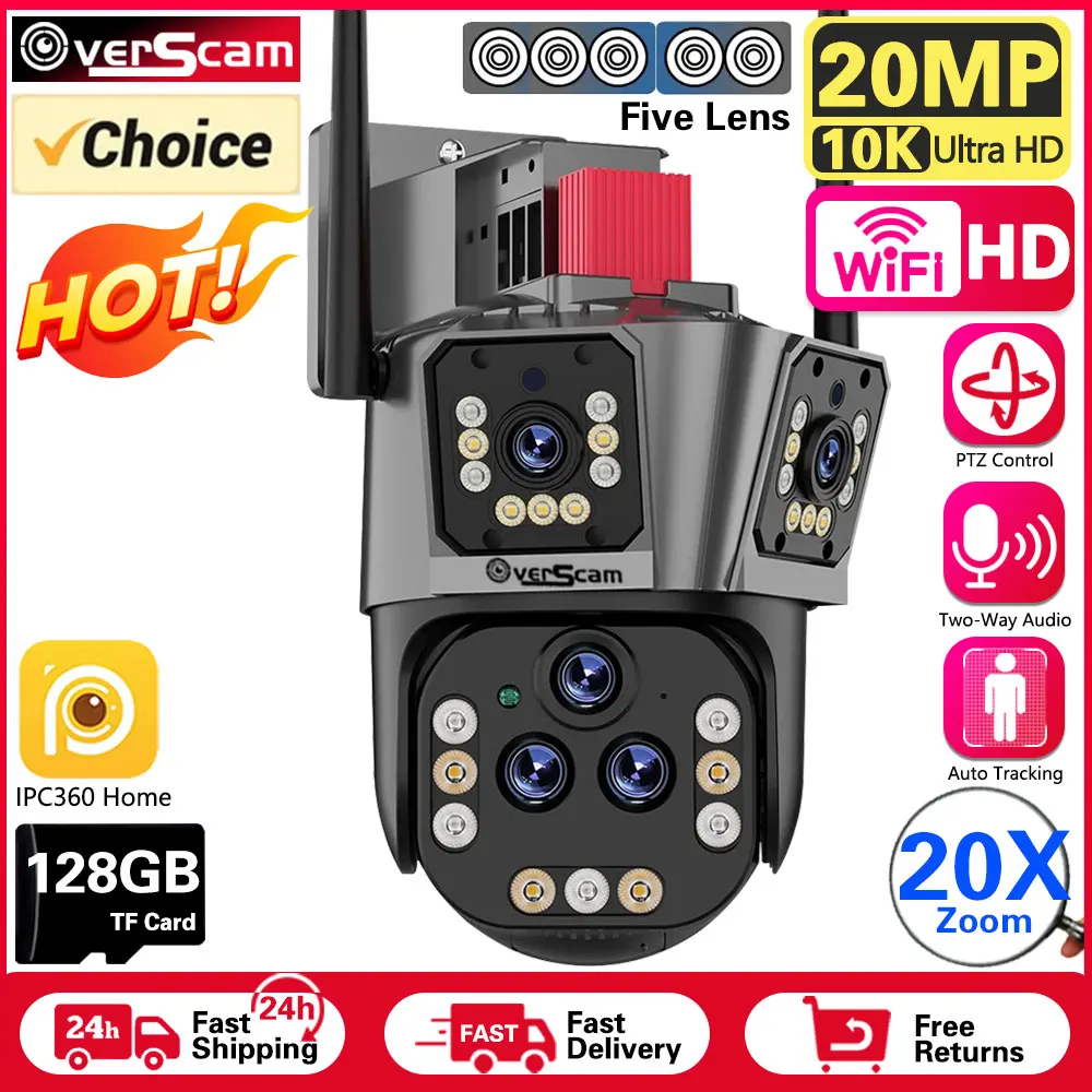 Five-Lens-Wireless-10K-20MP-Wifi-IP-Camera-PTZ-20X-Zoom-Home-Smart-IP ...