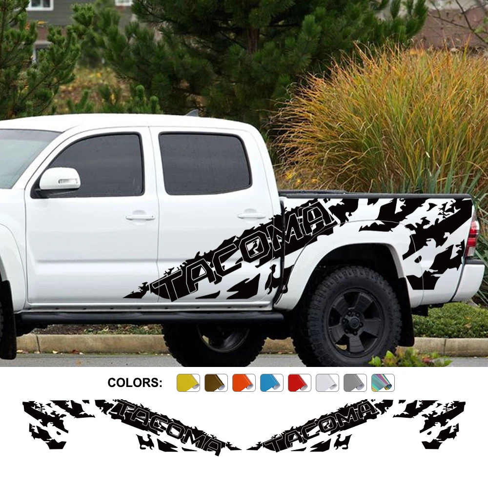 Pickup Body Side Stickers For Toyota Tacoma Truck Body Graphics Splash Grunge Decor Decals Trunk ...