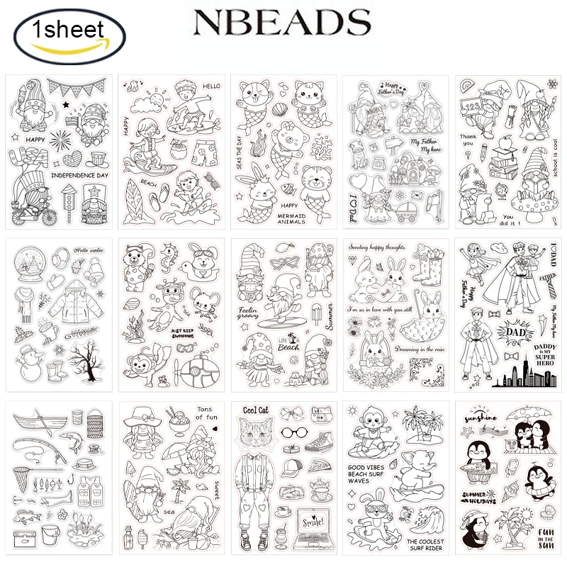 1PC-Fishing-Theme-Clear-Stamps-Boat-Fishing-Net-Fishing-Rod-Stamps ...