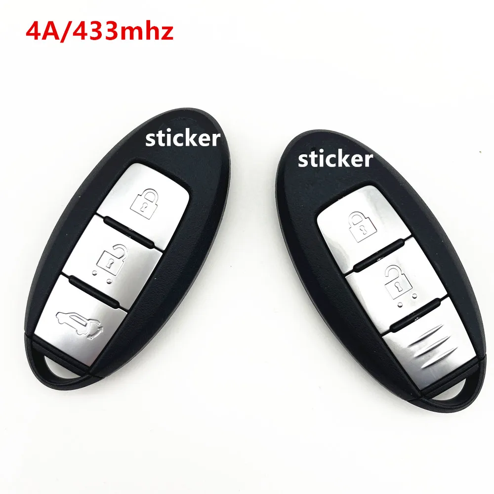 keyless-3-buttons-Smart-Remote-Car-key-Fob-433mhz-4A-Chip-For-Nissan ...