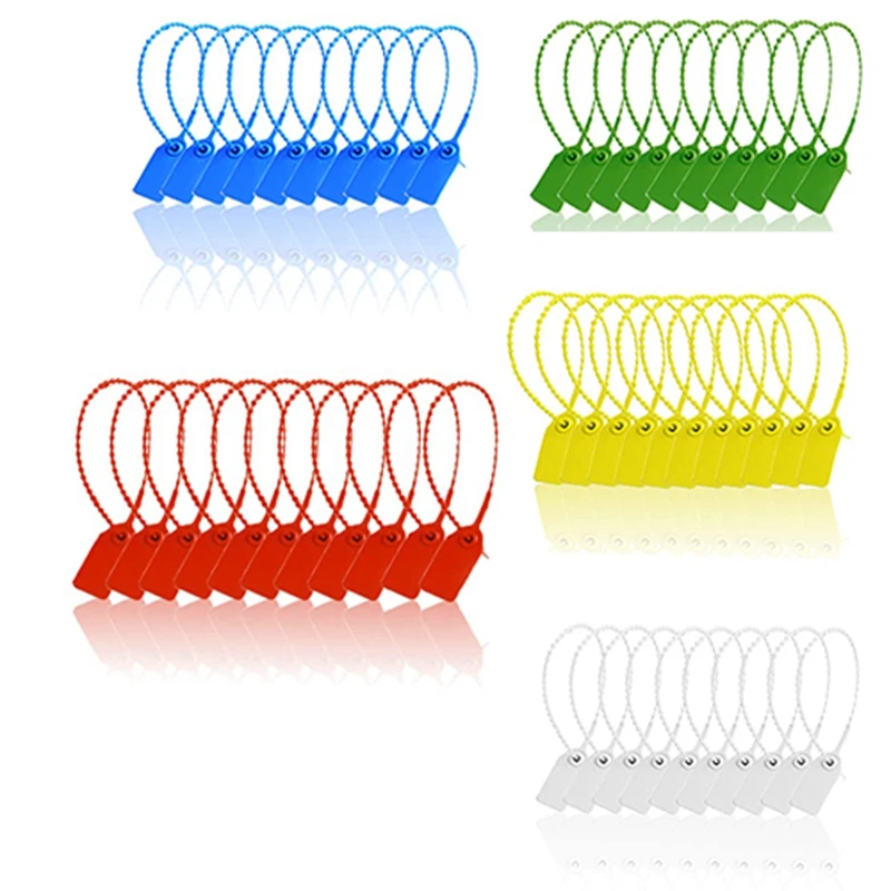 100-Plastic-Tamper-Seals-Numbered-Zip-Ties-Tags-Disposable-Self-Locking ...
