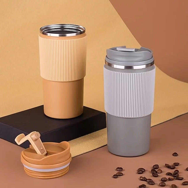 450ML-304-Stainless-Steel-Coffee-Cup-With-Silicone-Sleeve-Double-Layer ...
