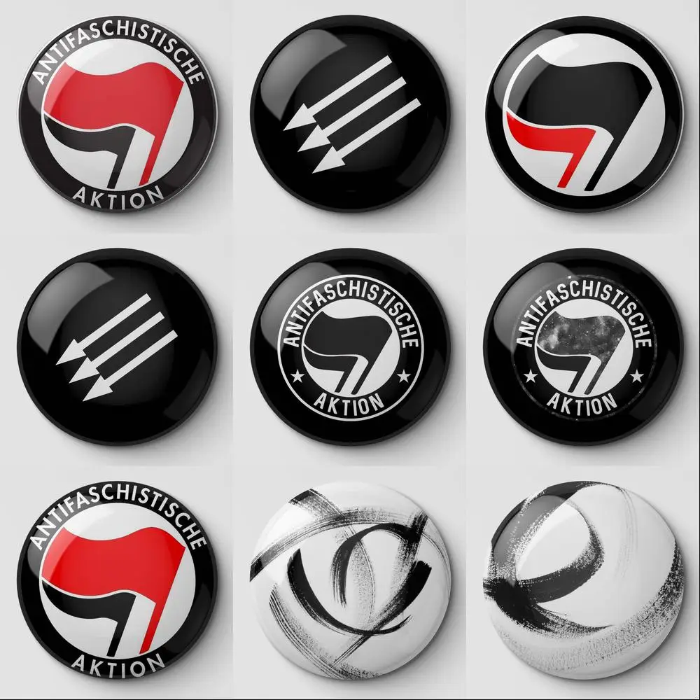 Antifa-Antifaschistische-Aktion-Flag-Soft-Button-Pin-Customizable-Badge ...