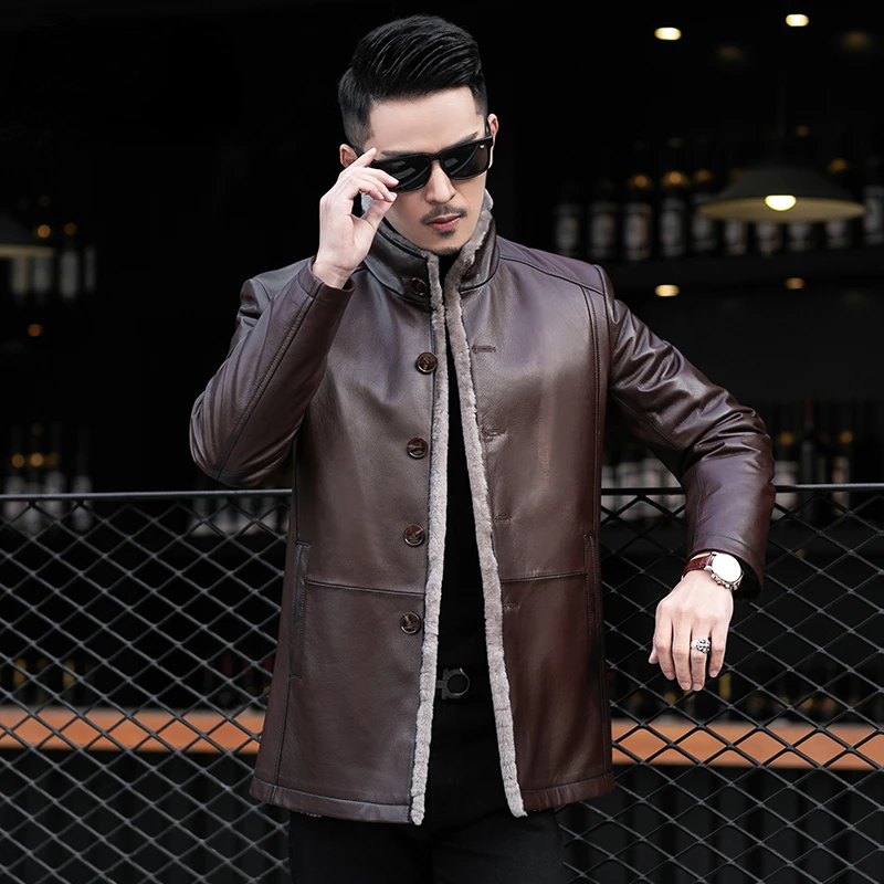 Winter-Fur-Integrated-Men-s-Long-Lapel-Real-Sheepskin-Genuine-Leather ...
