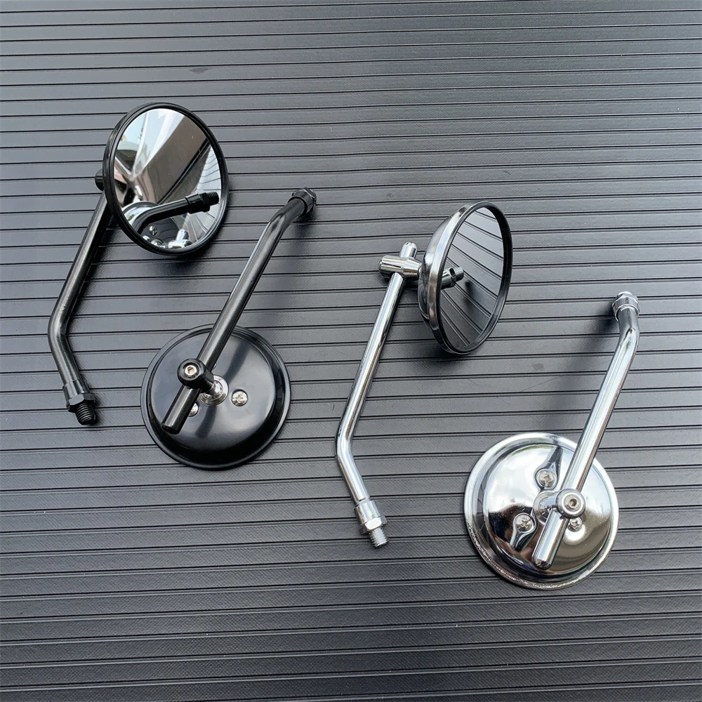 Motorcycle-Rearview-Side-Mirror-with-10mm-Screws-Universal-Round-Retro ...
