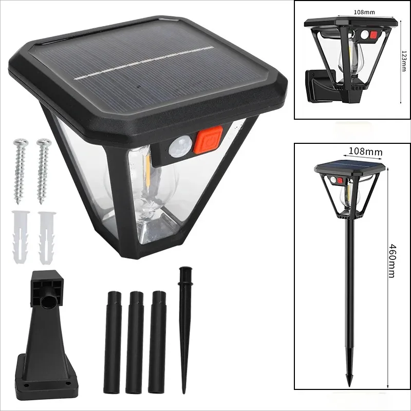 Solar-Motion-Sensor-Light-Outdoor-LED-Waterproof-Lawn-Street-Garden ...