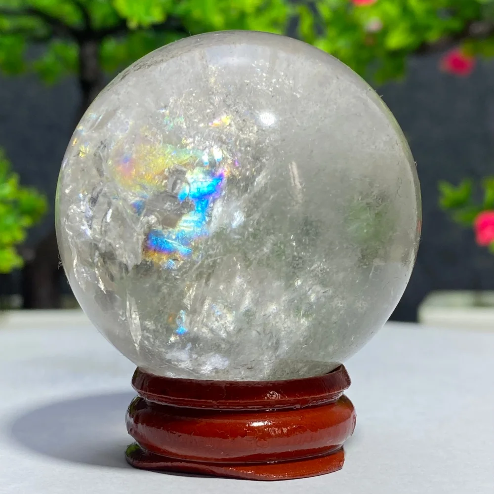 Ghost Crystal Ball Natural Mineral Gem Specimen Garden Quartz Sphere ...