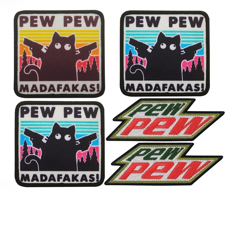 Pew-Pew-Madafakas-Tactical-Patches-Fun-Embroidery-Hook-Loop-Patch ...
