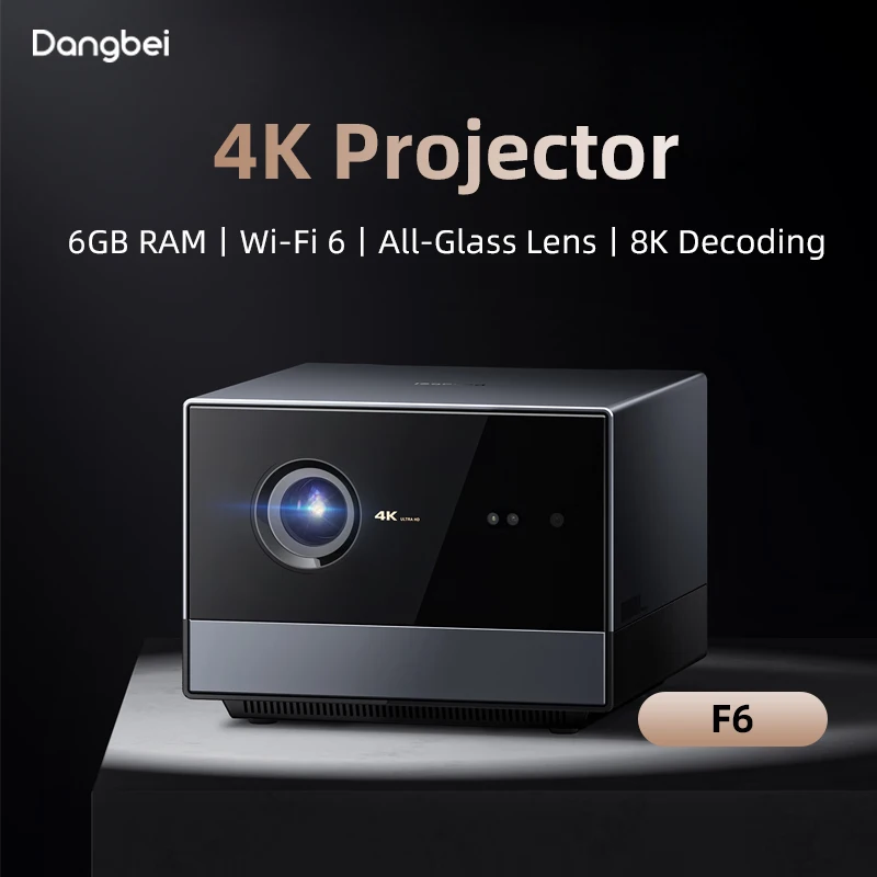 New Dangbei 4K Projector F6 3840×2160 DLP 3D Beamer 6G+64G Video Home Theater Cinema 8K Decoding ...