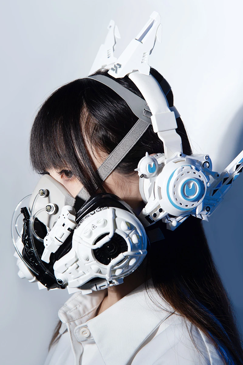 Cyberpunk Cat Wireless Bluetooth Headphone Mecha Style Resin ...