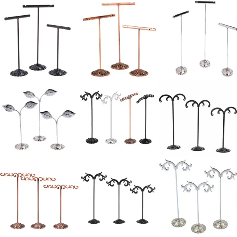 3Pcs/Lot Jewelry Display Metal Earring Holder Display White/Brown/Black ...