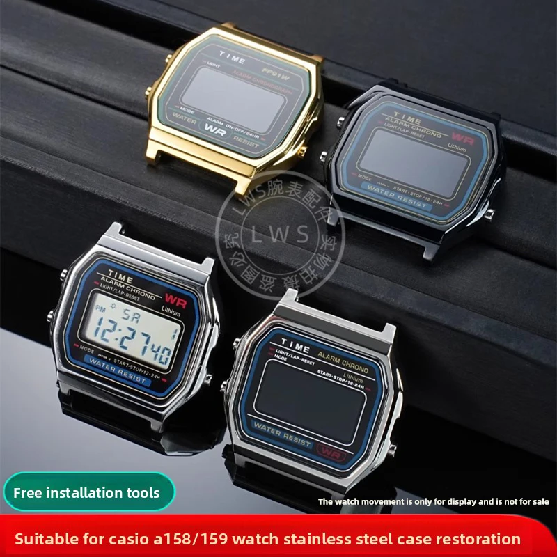 High-quality Stainless steel case For Casio A159W-N1/A158WA Retro small ...