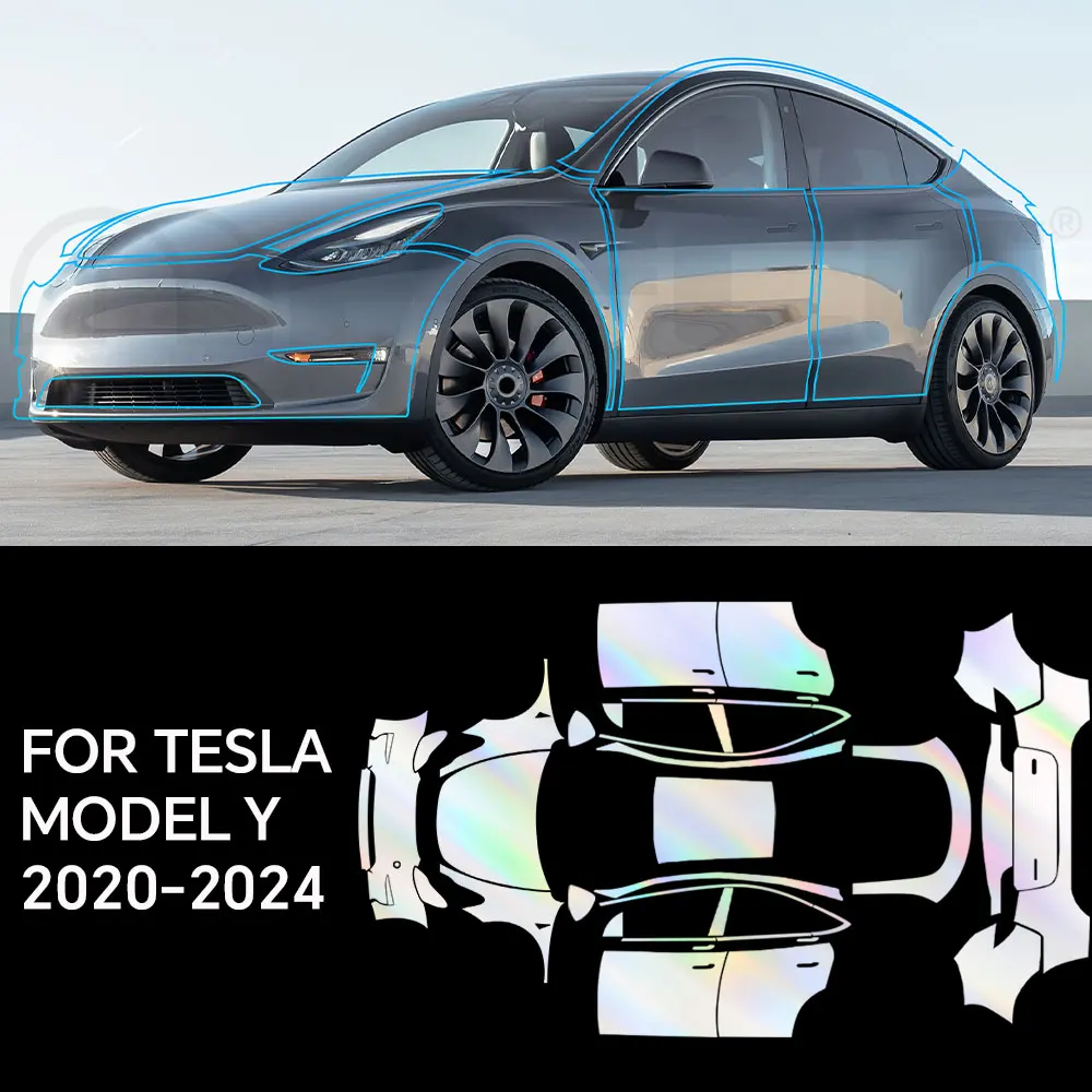 Custom Front Bumper For Tesla Model Y 2020-2023 TPU 8.5mil Car Paint ...