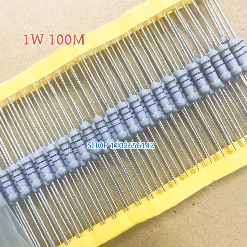 10PCS RI40 1W 100M 100megohm metal glass glaze high-voltage resistor ...