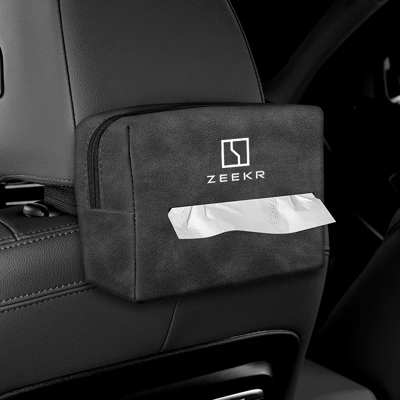 for-Zeekr-X-001-EV-009-Car-Tissue-Box-Holder-Suede-Leather-Car-Center ...