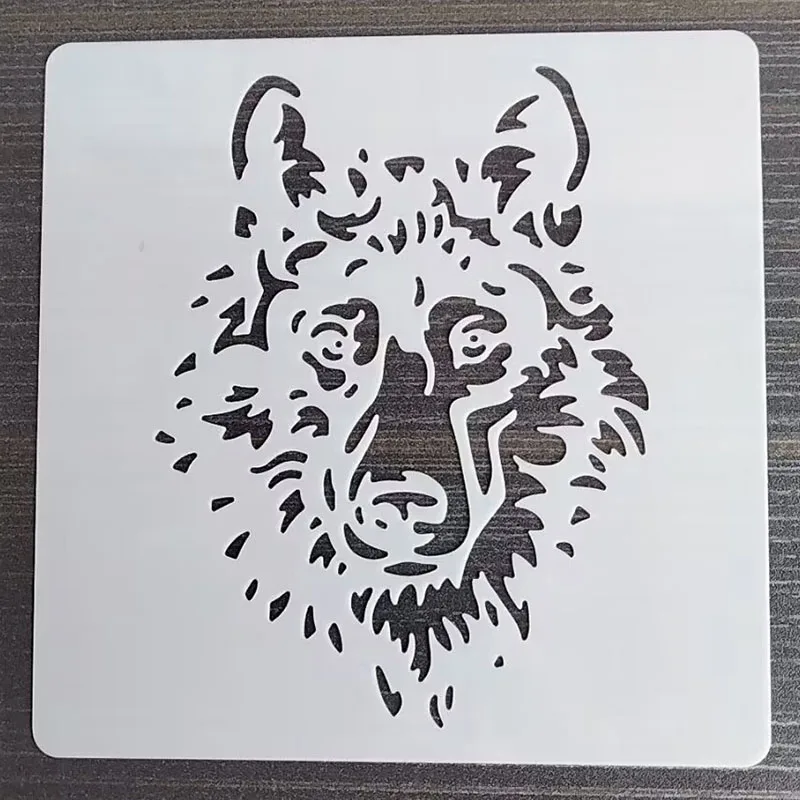 1PCS 13*13Cm Wolf Template DIY Layering Stencils Wall Painting ...