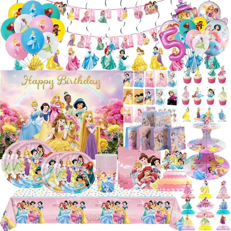 Disney-Princess-Party-Disposable-Tableware-Set-Plate-Cup-Napkin-Disney ...