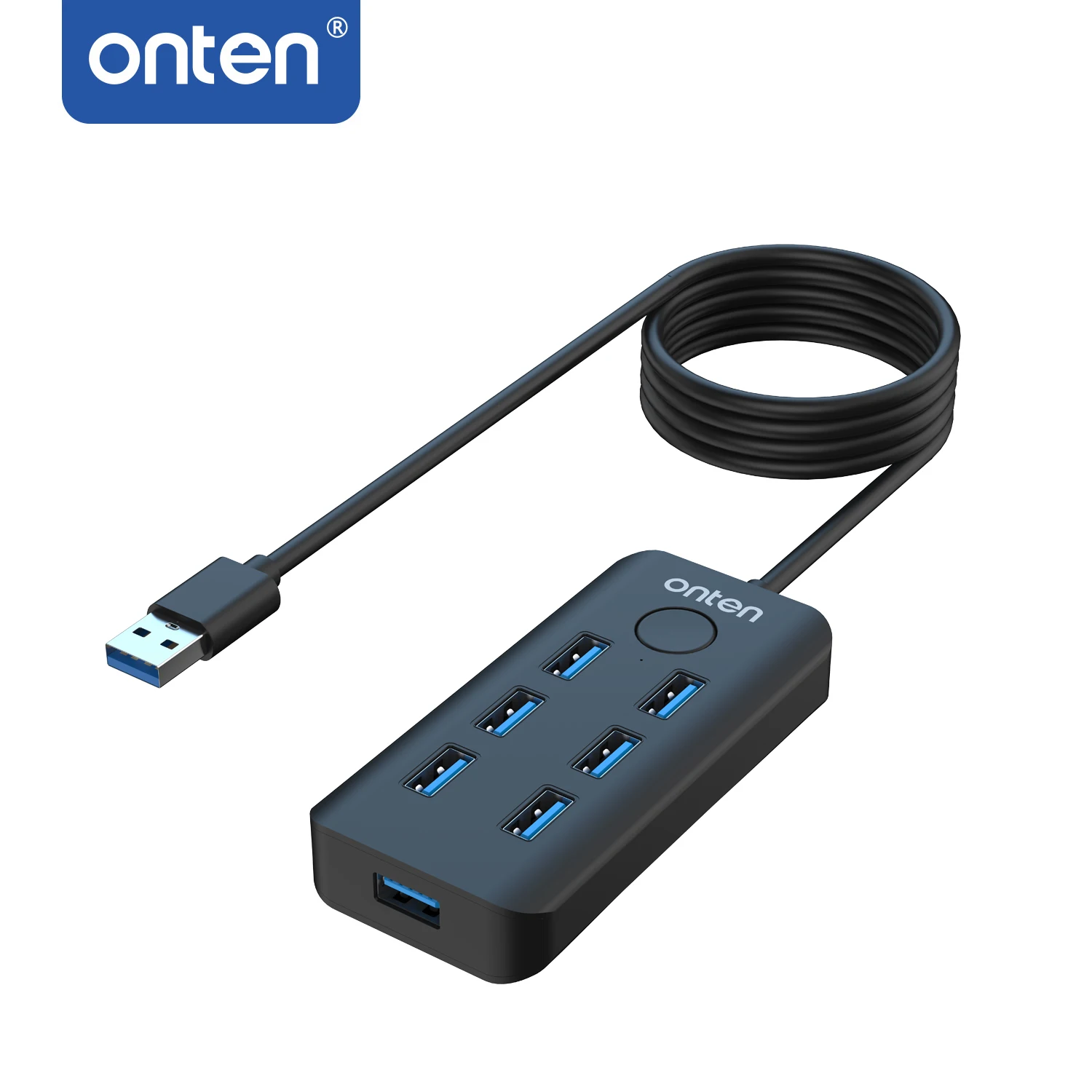 Onten OTN-8120 7-Port 5G USB-A Hub with One-click Lock Screen Button In ...