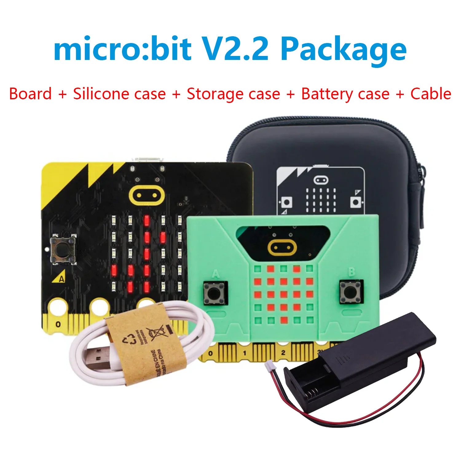 BBC-Micro-Bit-V2-2-Development-Board-Onboard-Speaker-Accelerometer-MEMS-microphone-2-4GHz-radio ...