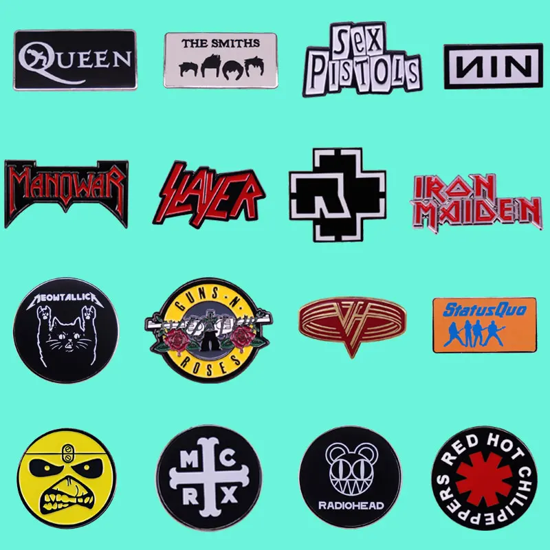 Broche-de-banda-de-Rap-Rock-insignia-de-logotipo-de-banda-Pop-cl-sica ...