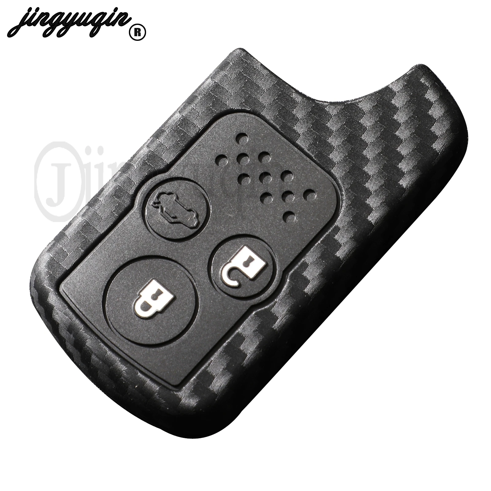 jingyuqin Silicone Carbon Fiber Car Key Case Cover Fob for Honda CRV ...