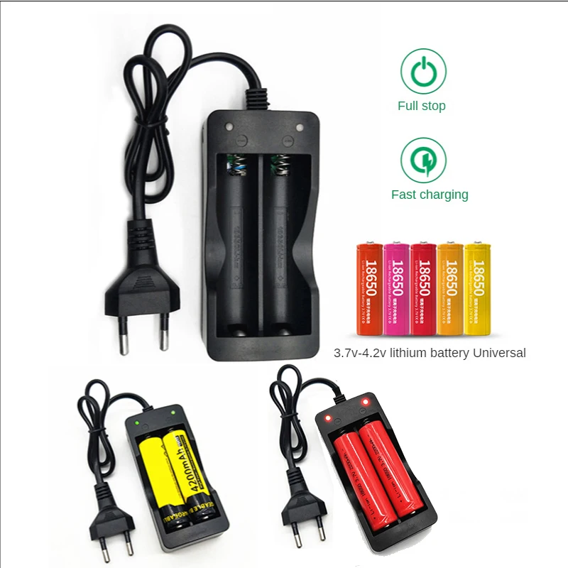 18650-Battery-Charger-US-EU-Plug-2-Slots-Smart-Charging-Safety-Fast ...