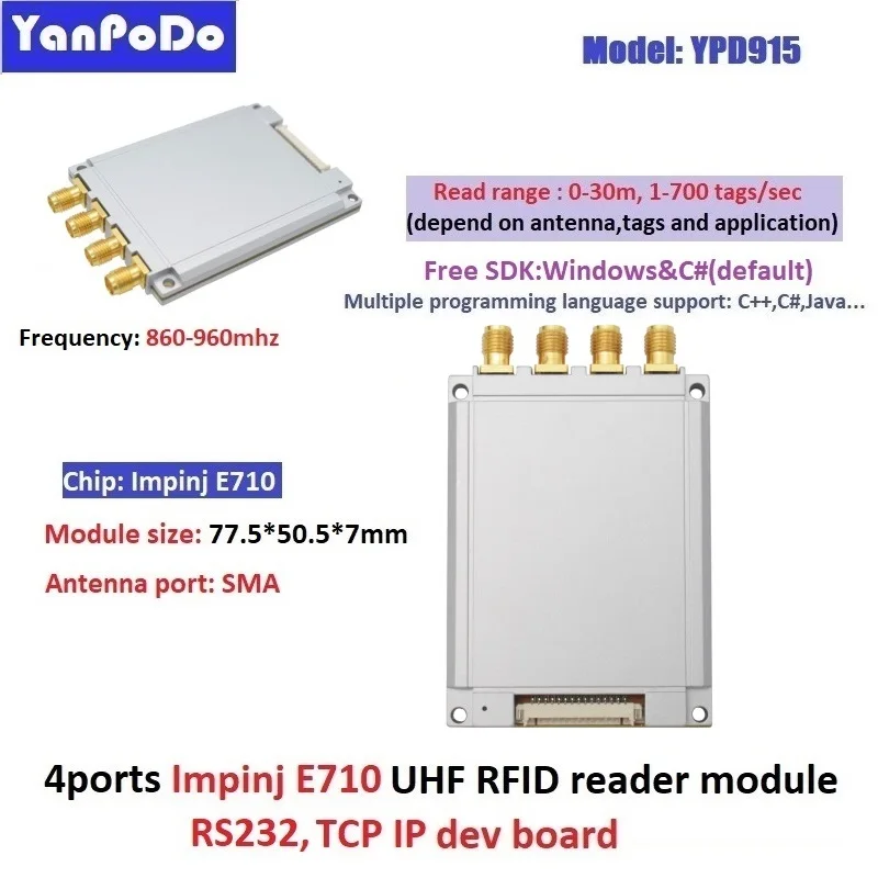 865Mhz-UHF-RFID-Module-TTL-Uart-Impinj-E710-Chip-4-Ports-RFID-Reader ...