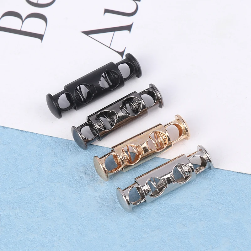 10Pcs Metal Double Hole Head Spring Buckle Cord Lock Elastic Adjustment ...