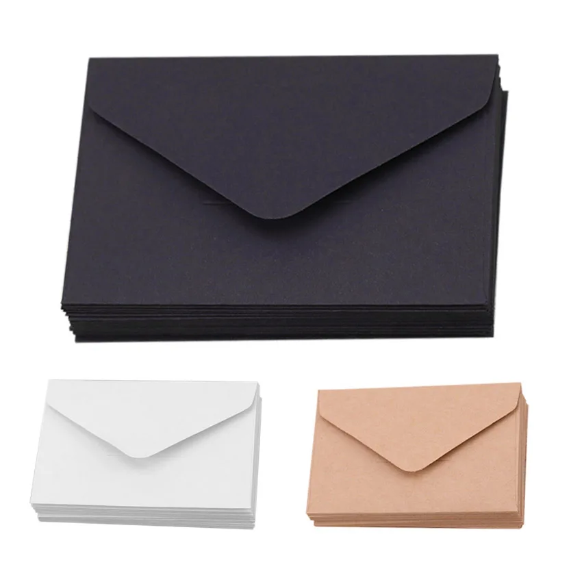 20PCS-Cl-ssico-Kraft-Em-Branco-Mini-Janela-De-Papel-Envelopes-Convite ...