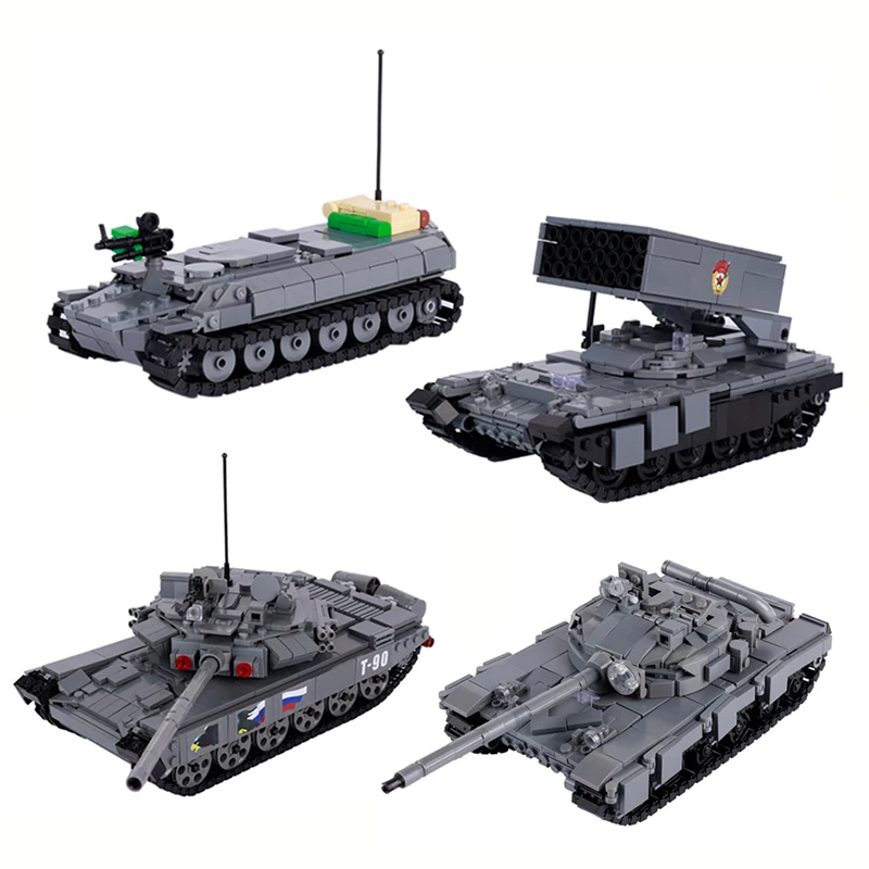 World-War-II-Military-Tank-Building-Block-T90-Main-Battle-Tank-Armored-Transport-Vehicle-MOC ...