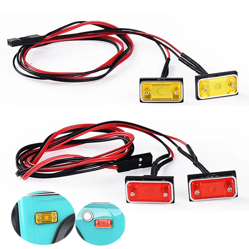 LED Yellow Red Side Lamp Position Lights for 1/14 Tamiya RC Truck Trailer Tipper Scania 770S MAN ...