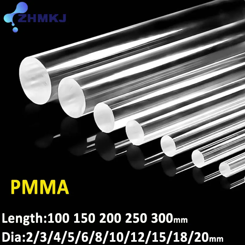 Transparent-Acrylic-Plexiglass-Solid-Rod-PMMA-Round-Bar-DIY-Decor-DIY ...