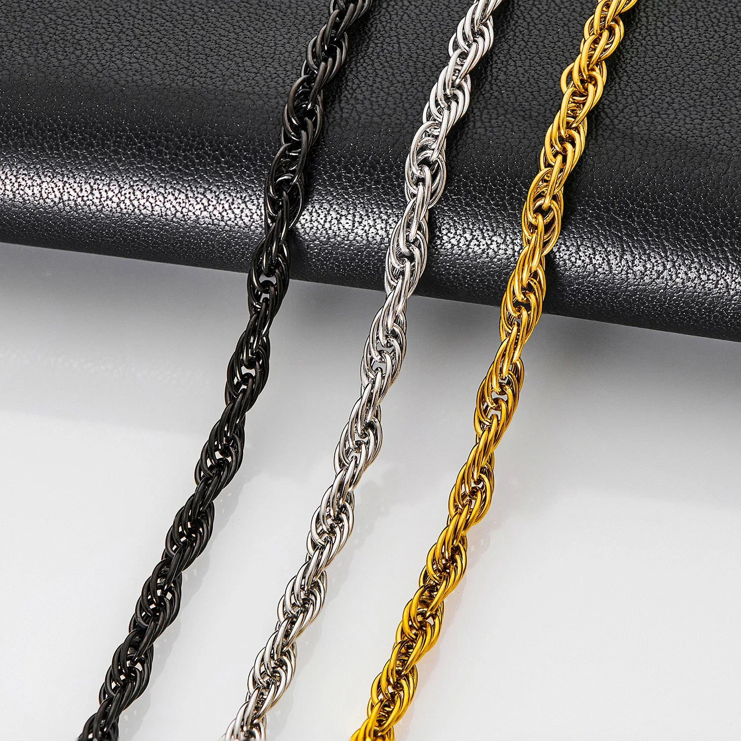 Multi-Size-Waterproof-Stainless-Steel-Fried-Dough-Twists-Necklace ...