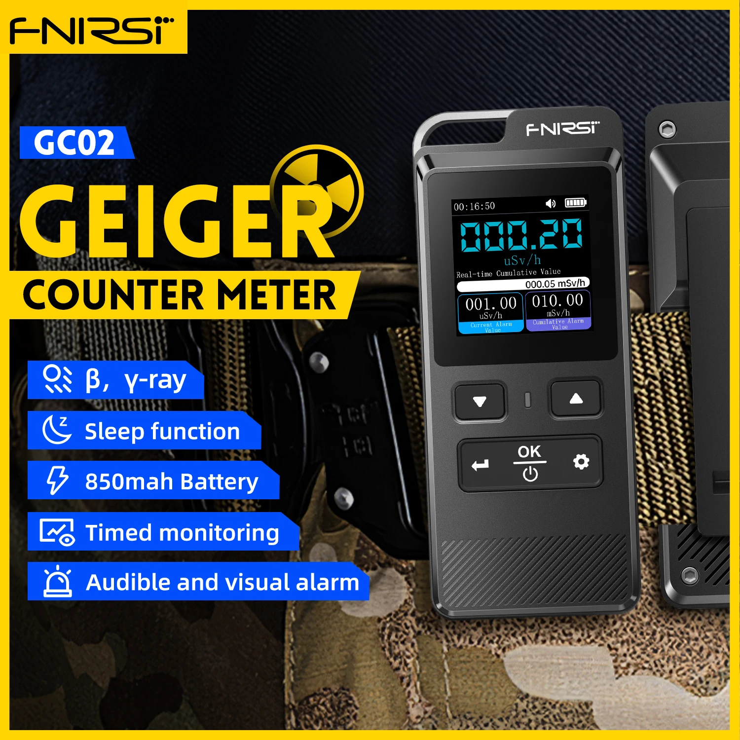 FNIRSI-GC-02-Geiger-Counter-Nuclear-Radiation-Detector-X-ray-ray-ray-Radioactivity-Detector ...