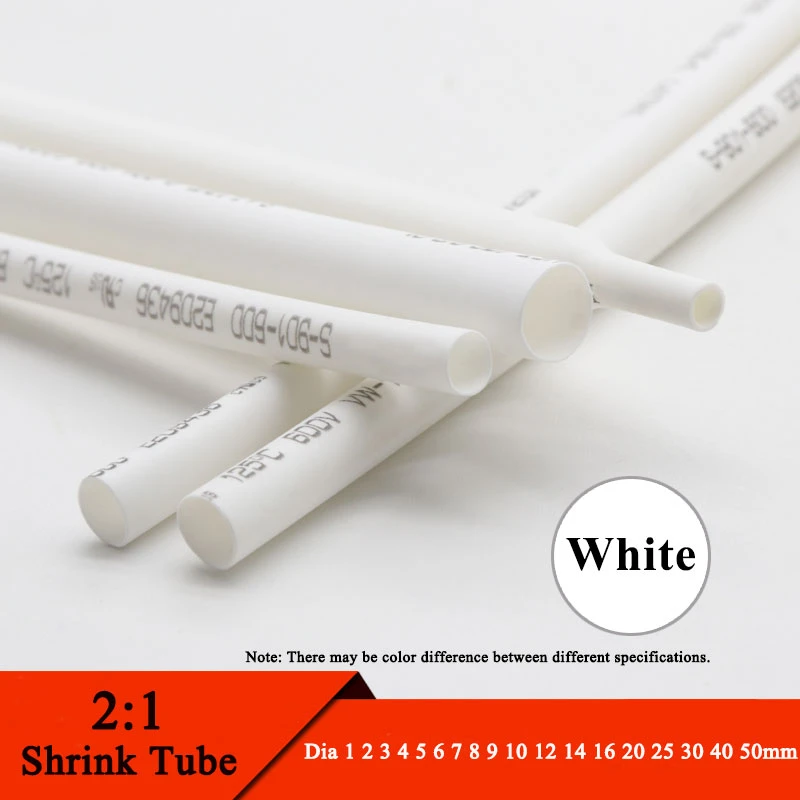 White Heat Shrink Tube 5 Meters | White Heat Shrink Tube Cables - 1 ...
