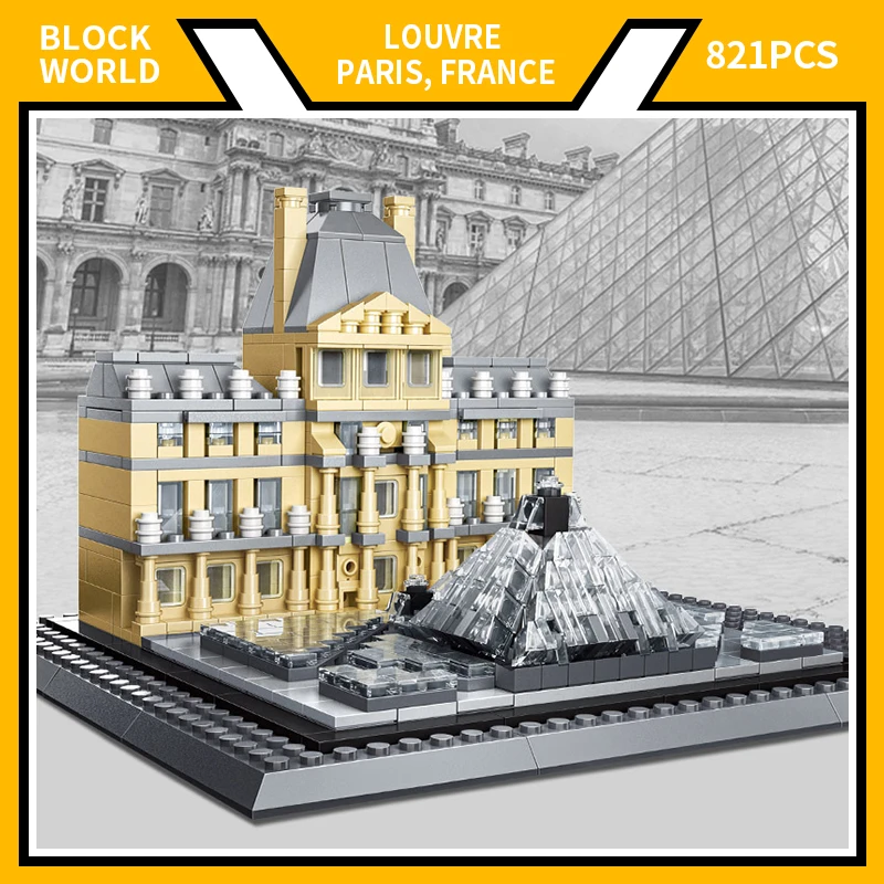 World Architecture Model Building Paris Louvre Museum Blocks Desktop ...