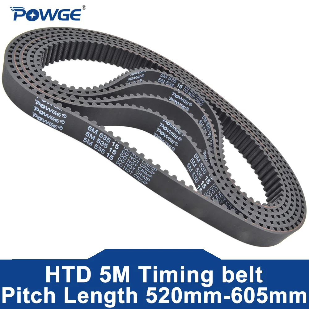 POWGE HTD 5M Timing belt Lp=520 525 530 535 540 545 550 555 560 565 570 ...