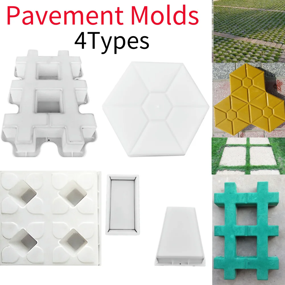 4-Types-Garden-Pavement-Mold-Courtyard-Walkway-Path-Concrete-DIY-Paving ...