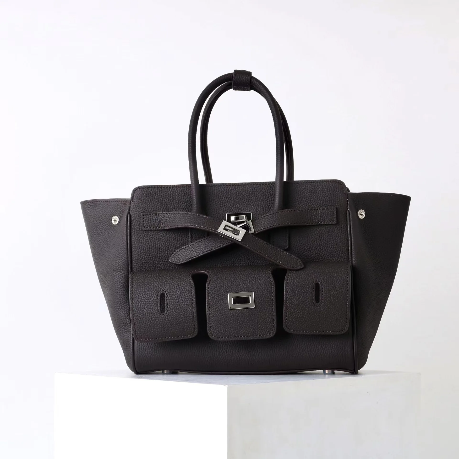 Luxury Brand Genuine Leather Women Handbags Lychee Pattern Cowhide ...