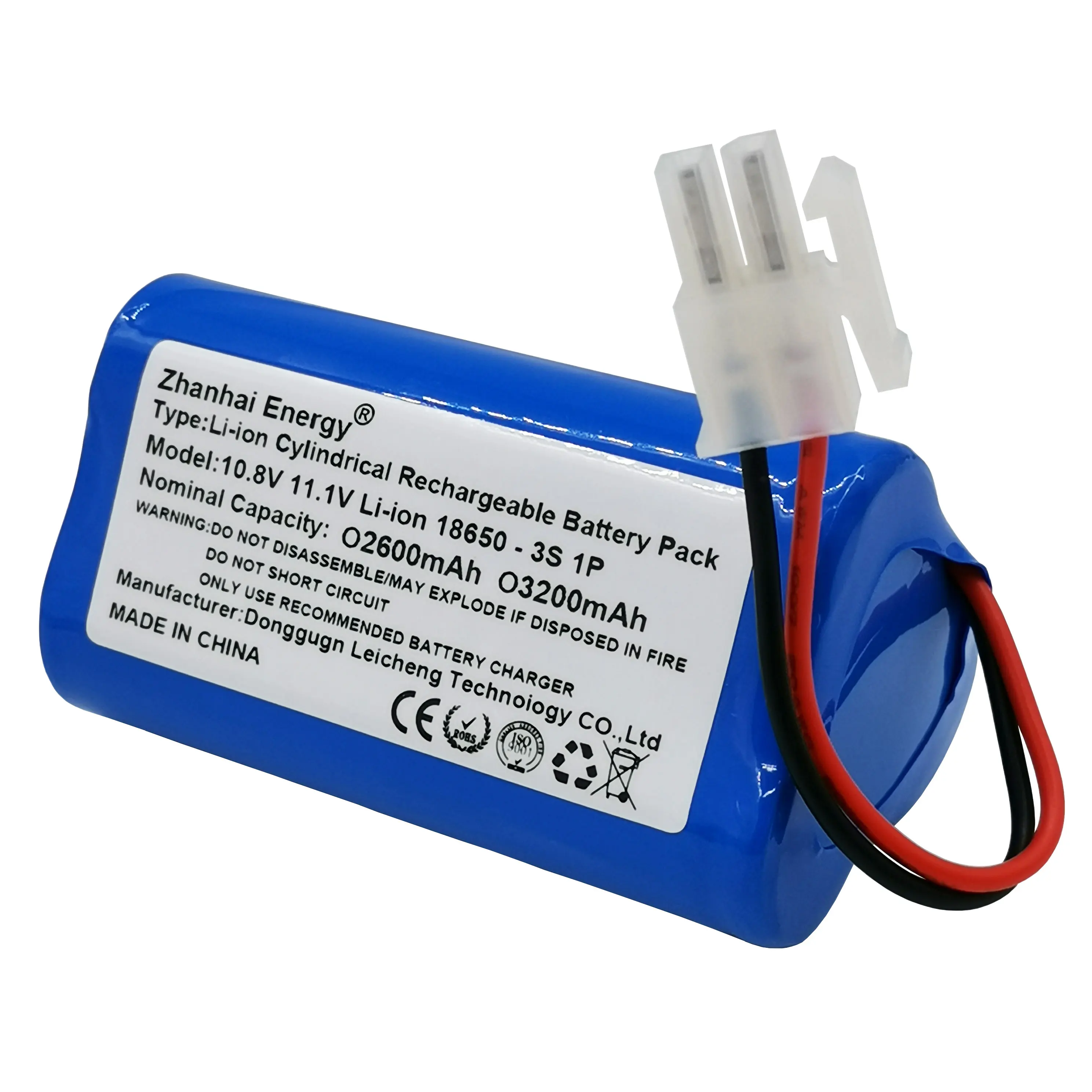 10-8V-11-1V-2600mAh-3200mAh-Li-Ion-Cylindrical-Rechargeable-Battery ...